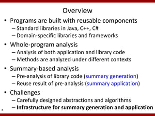 Rethinking Soot for Summary-Based Whole-Program Analysis | PDF
