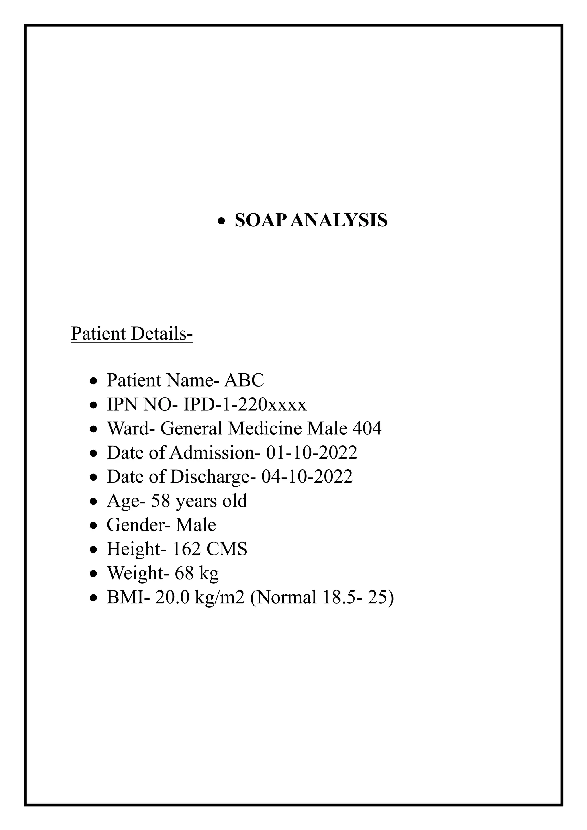 SOAP CASE PRESENTATION ON ACUTE GASTRO ENTRITITIS WITH DIABETES ...