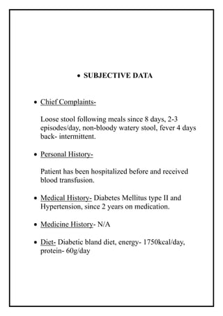 SOAP CASE PRESENTATION ON ACUTE GASTRO ENTRITITIS WITH DIABETES ...