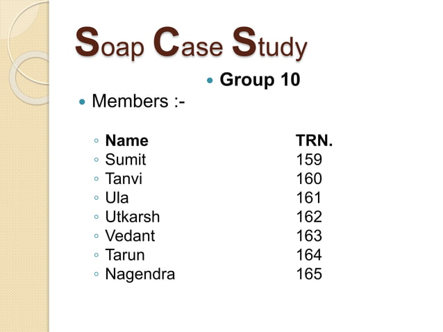 Soap case study | PPT