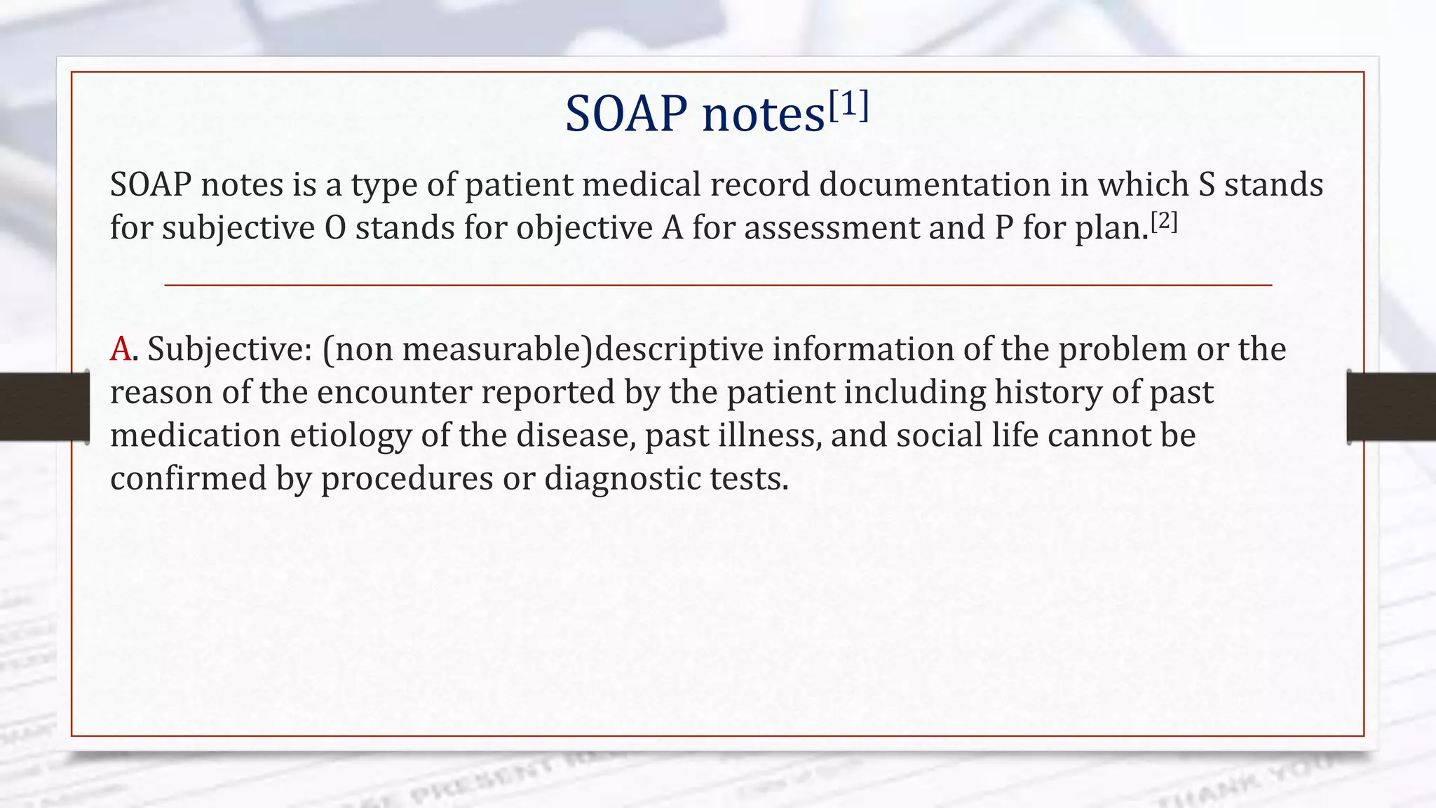 SOAP notes | PPTX