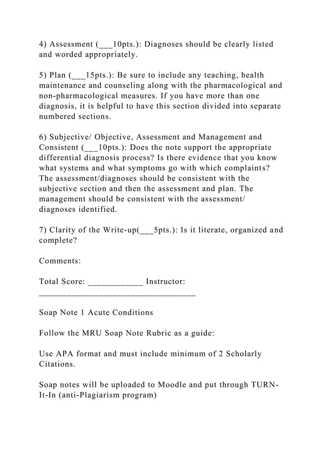 Soap Note 1 Acute Conditions (15 Points) asthmaPick any .docx