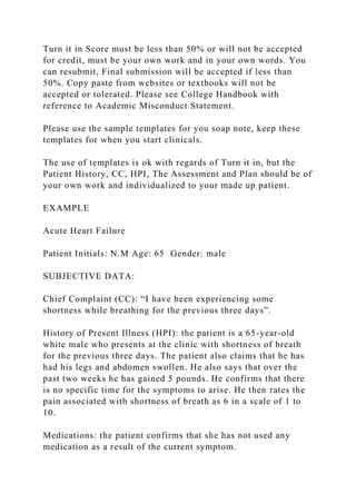 Soap Note 1 Acute Conditions (15 Points) asthmaPick any .docx
