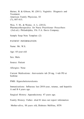 Soap Note 2 Chronic ConditionsSoap Note Chronic Conditions ( | DOCX