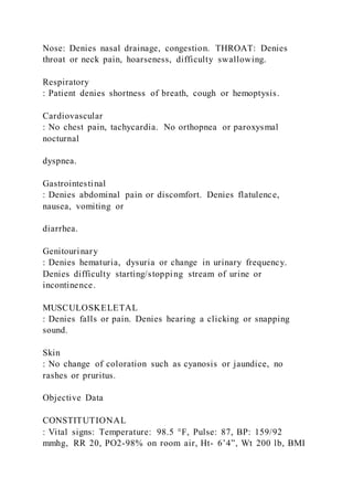 Soap Note 2 Chronic ConditionsSoap Note Chronic Conditions ( | DOCX
