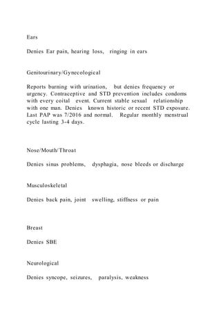 Soap Note 2 Chronic ConditionsSoap Note Chronic Conditions ( | DOCX