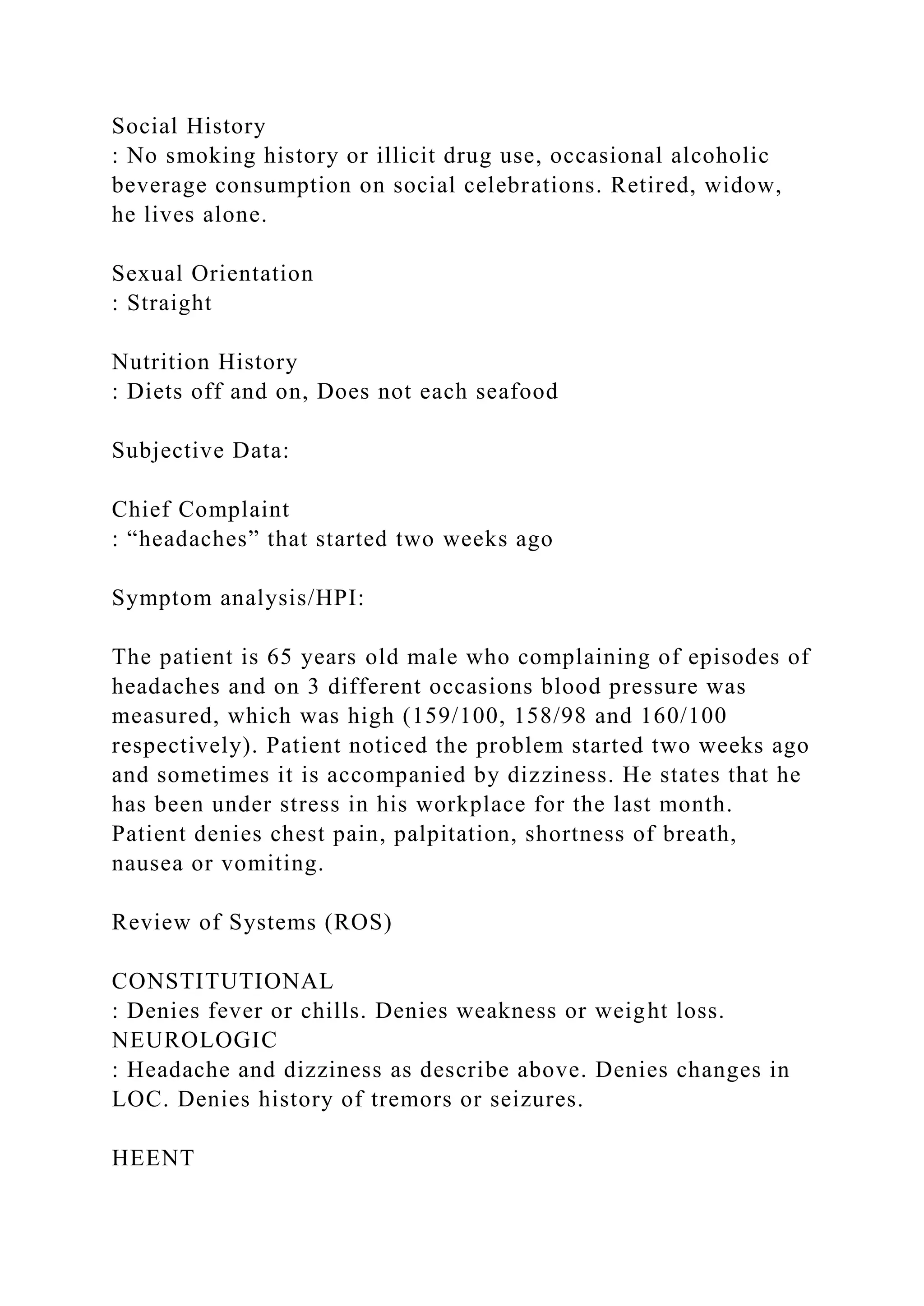 Soap Note # Main Diagnosis ( Exp H&P Note #3 DX Hypertension).docx ...