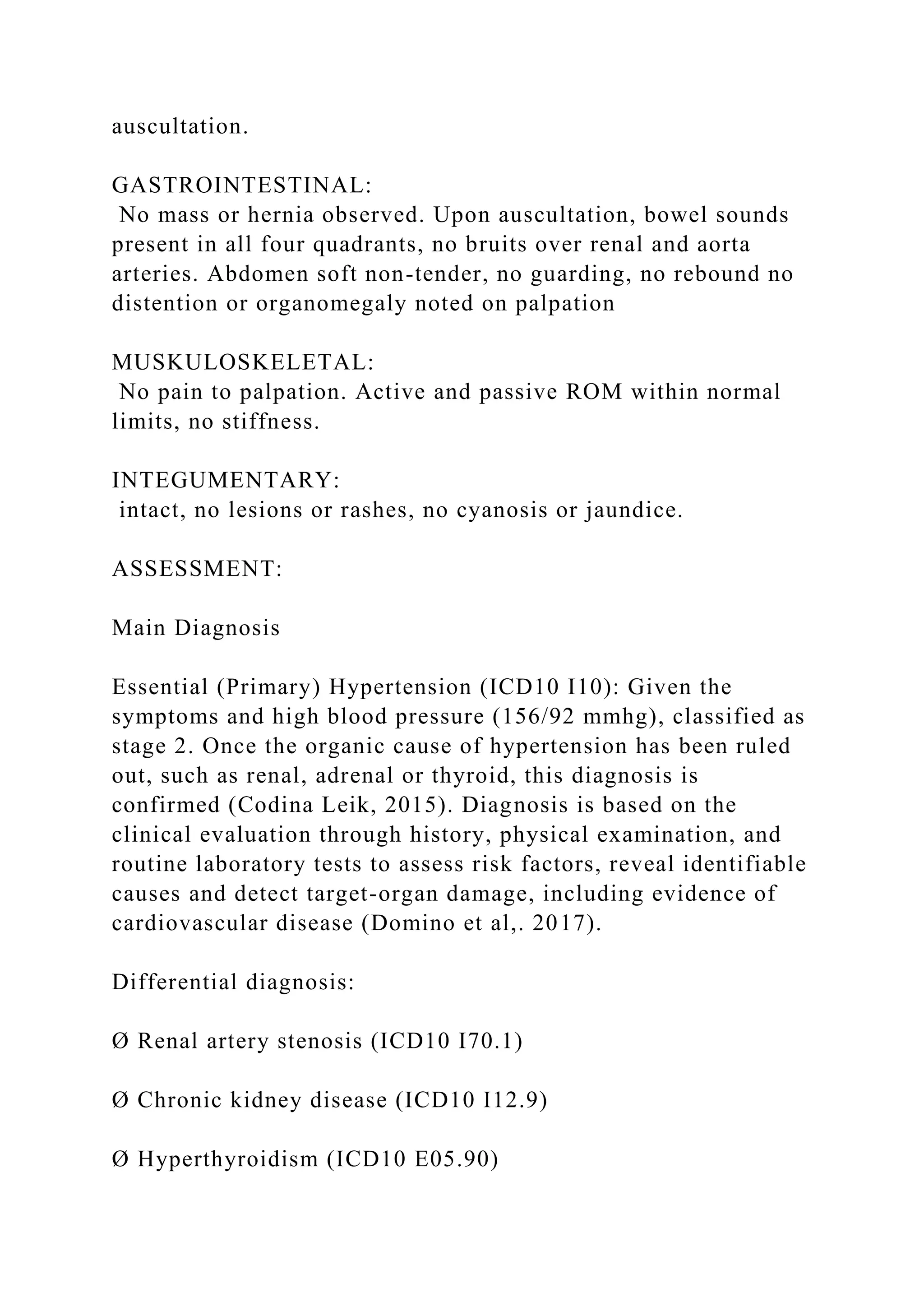 Soap Note # Main Diagnosis ( Exp H&P Note #3 DX Hypertension).docx ...