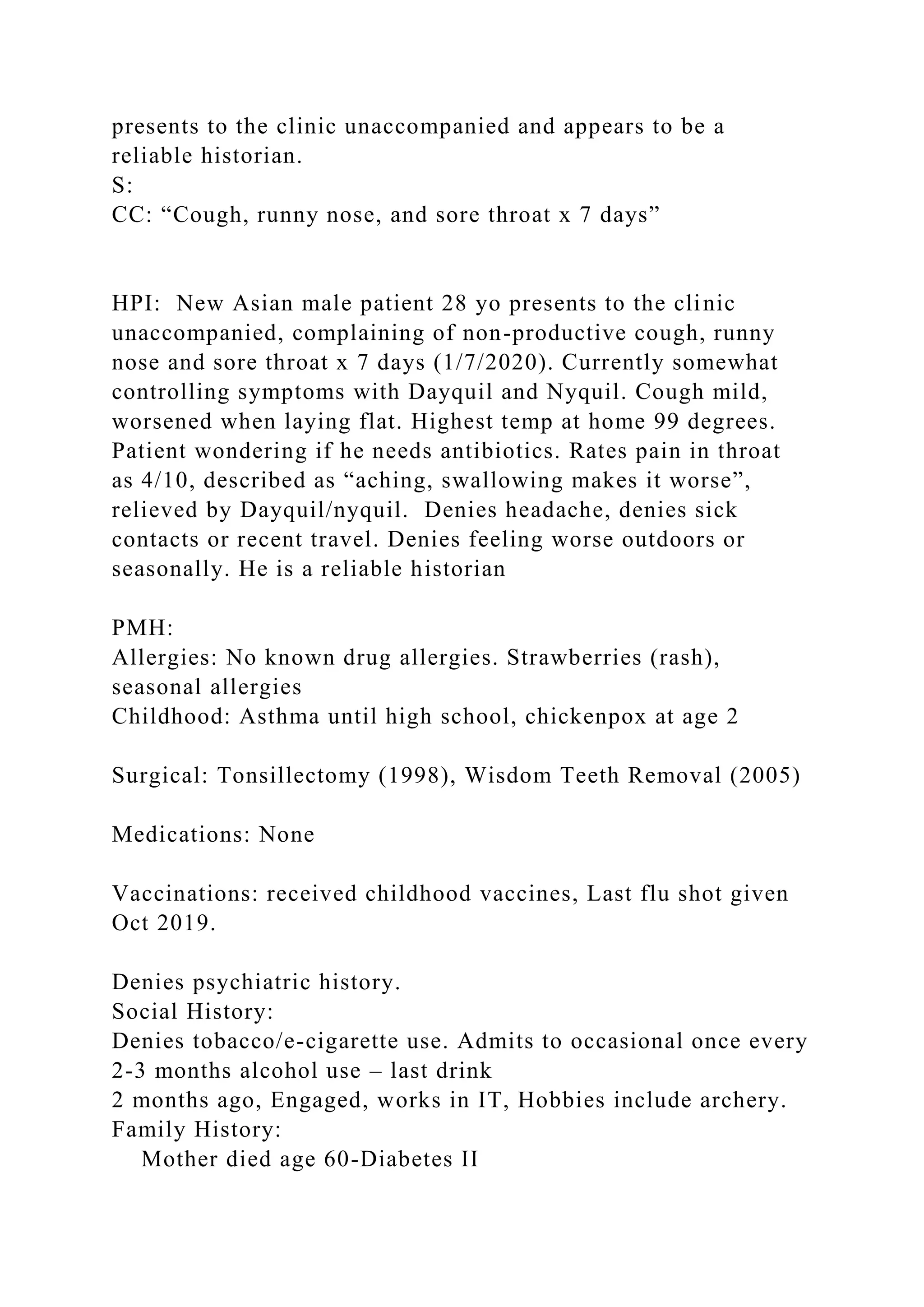 SOAP Note Week TwoUnited States University.docx
