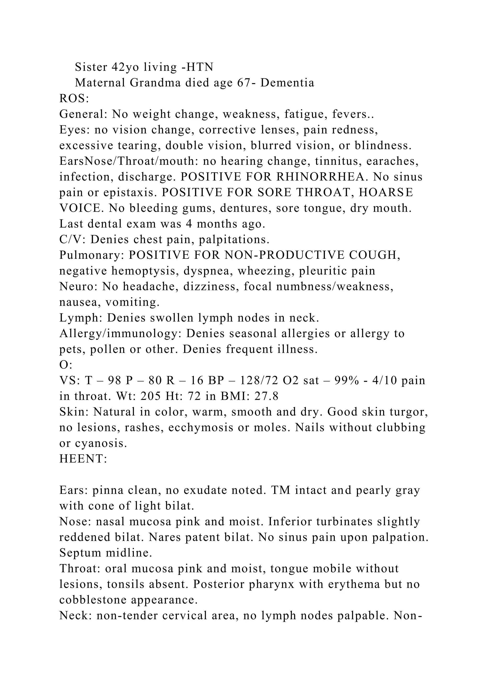 SOAP Note Week TwoUnited States University.docx