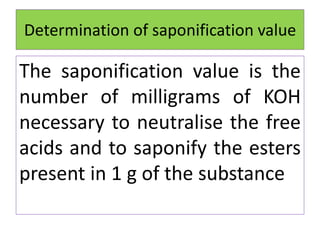 Soaponification value | PPTX