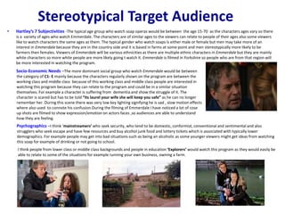 Soap Opera Genre Target Audience Task | PPT