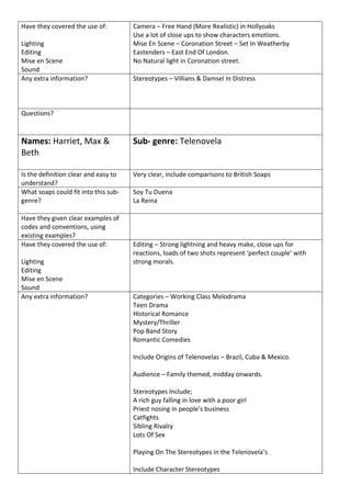 Soap Opera Presentations | PDF