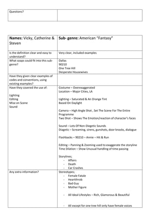 Soap Opera Presentations | PDF