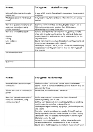 Soap opera presentations | PDF