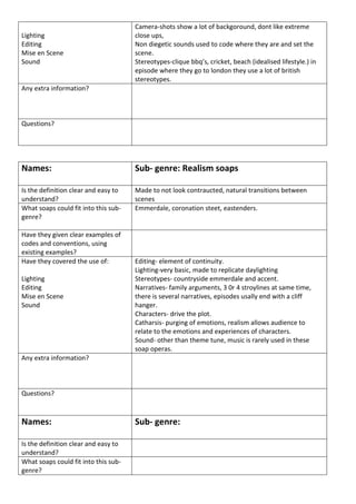 Soap opera presentations | PDF | Soap Opera | Genres