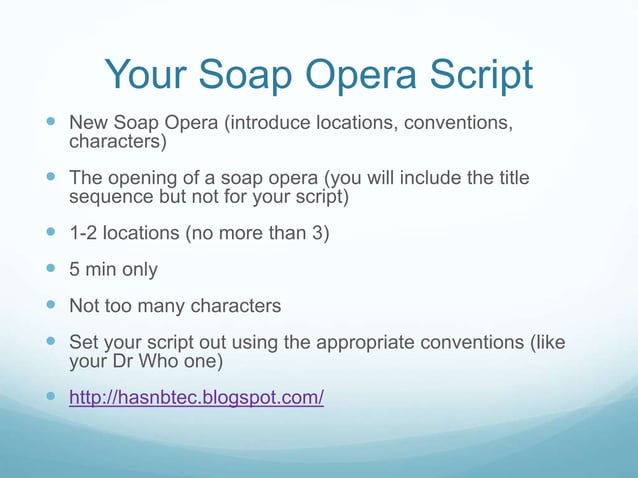Soap opera script | PPTX