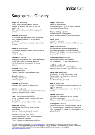 Soap Operas Glossary | PDF