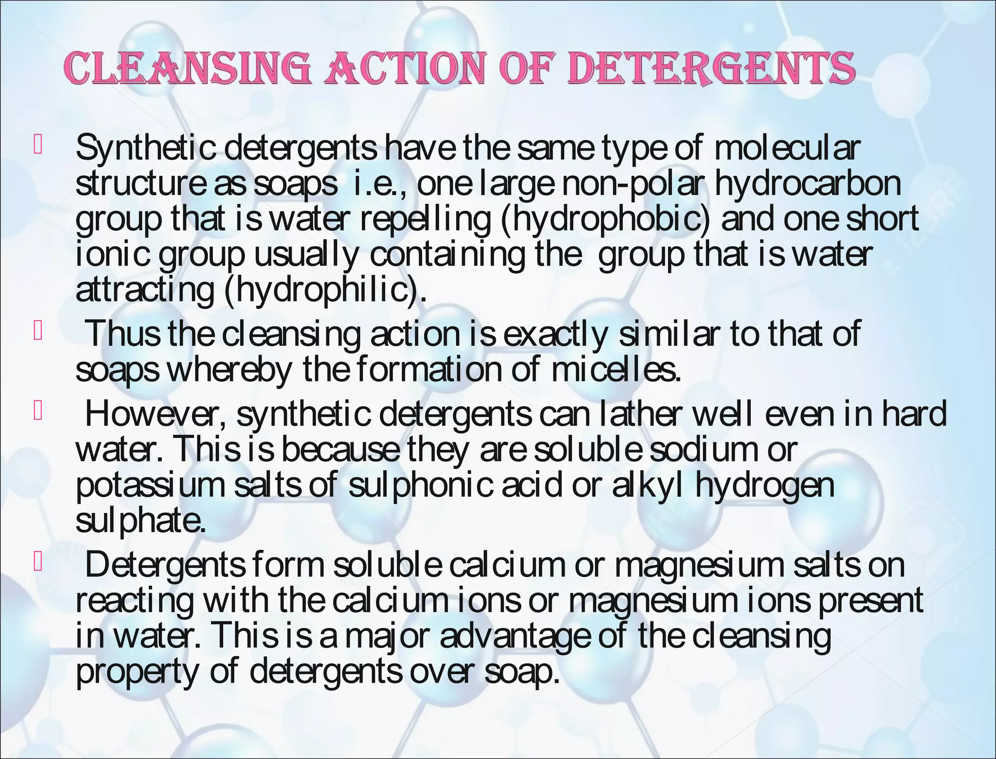 Soaps and detergents | PPT