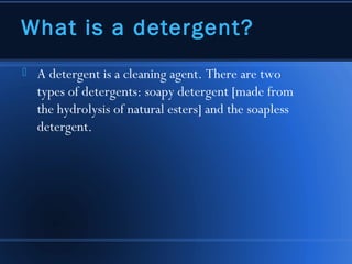 Soaps and detergents | PPT