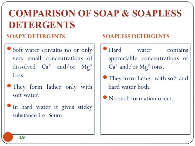 Soaps and detergents