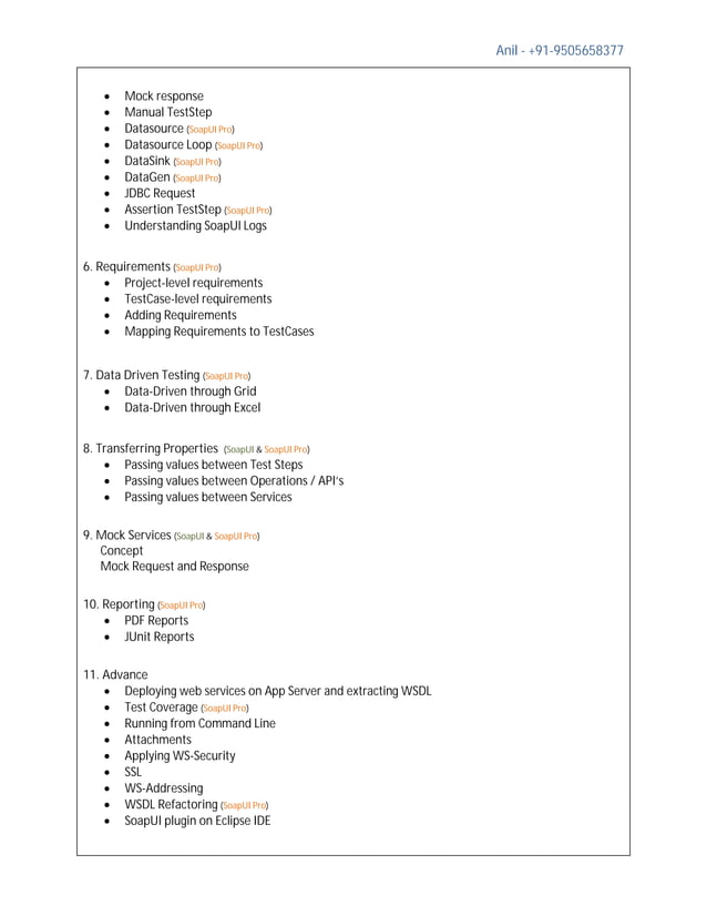 Soap Ui And Soapui Pro Course Contents Pdf