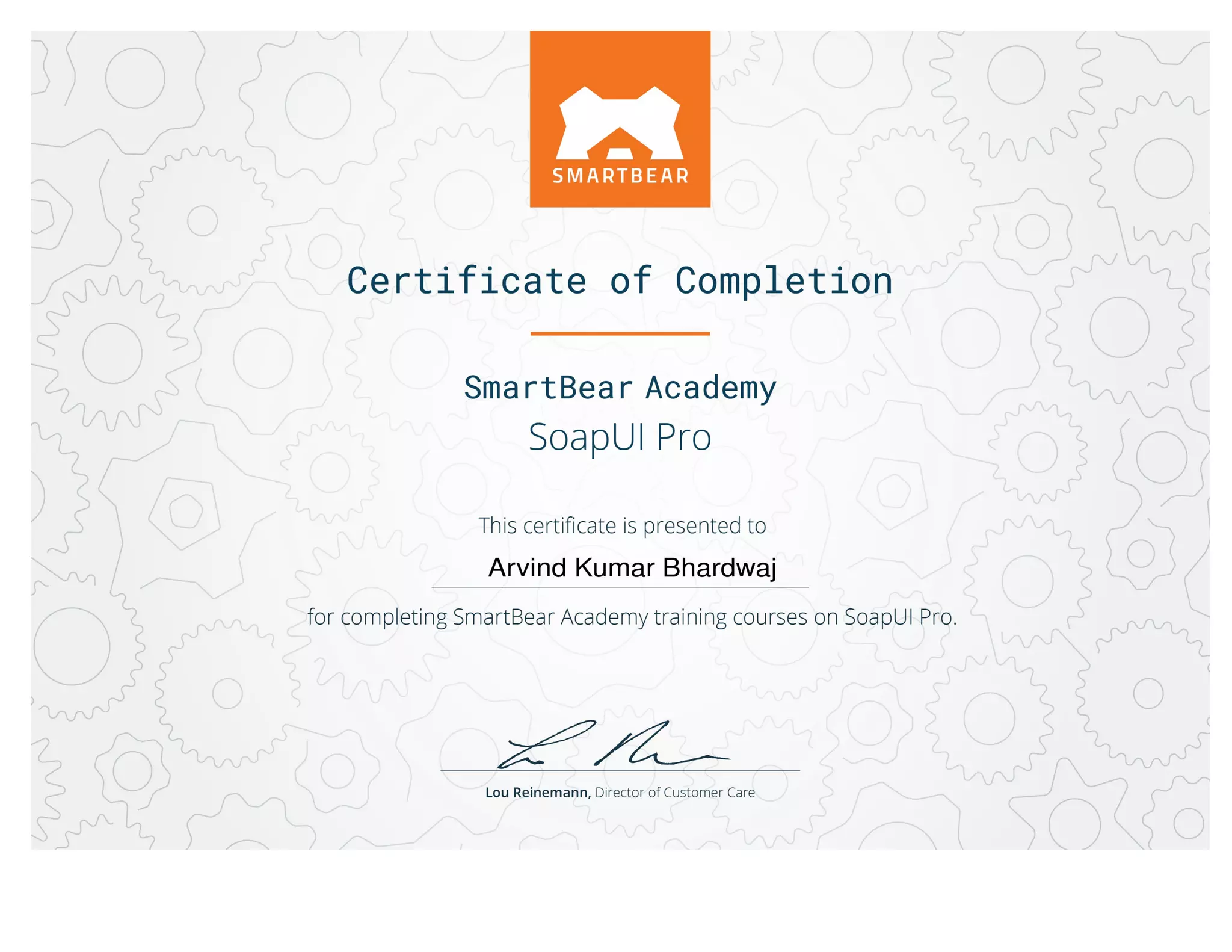SoapUI Pro Advance Training Certificate from Smartbear | PDF