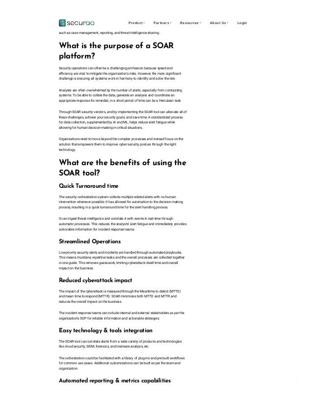 Soar cybersecurity | PDF