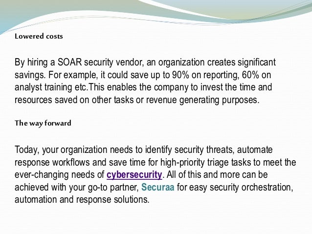 Soar cybersecurity | PPTX