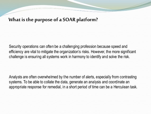 Soar cybersecurity | PPTX