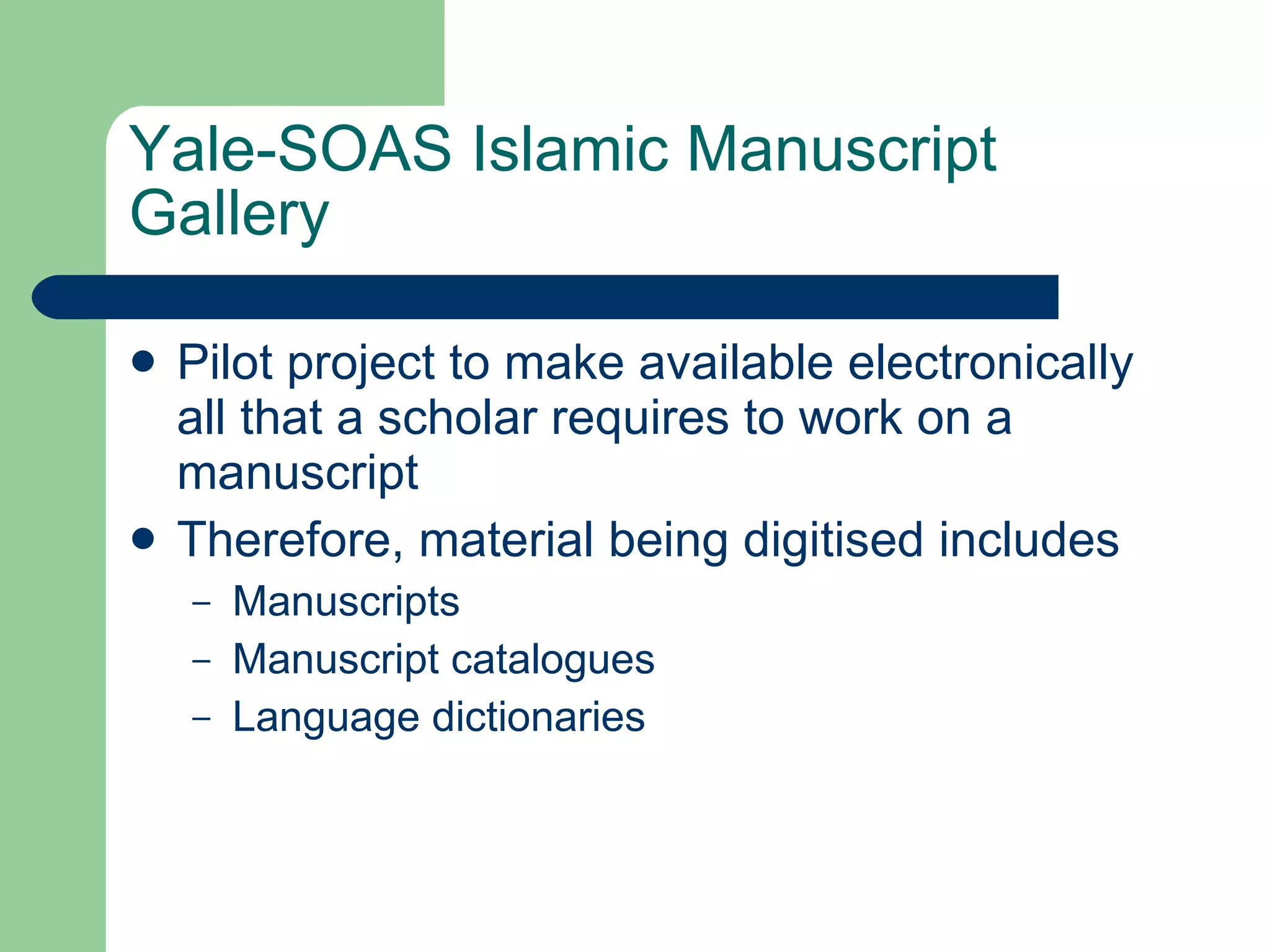 Yale-SOAS Islamic Manuscript Gallery | PPT
