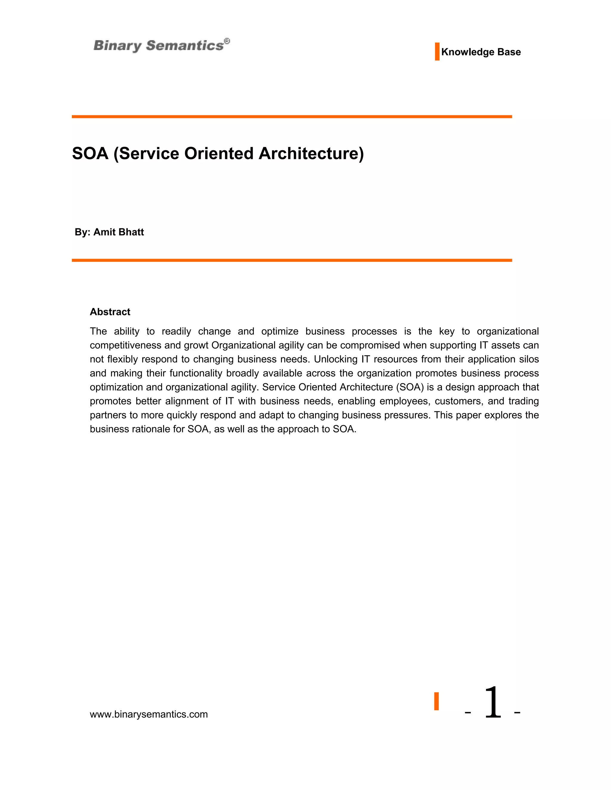 SOA (Service Oriented Architecture) | PDF