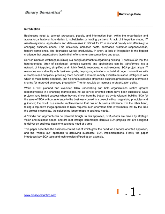 SOA (Service Oriented Architecture) | PDF