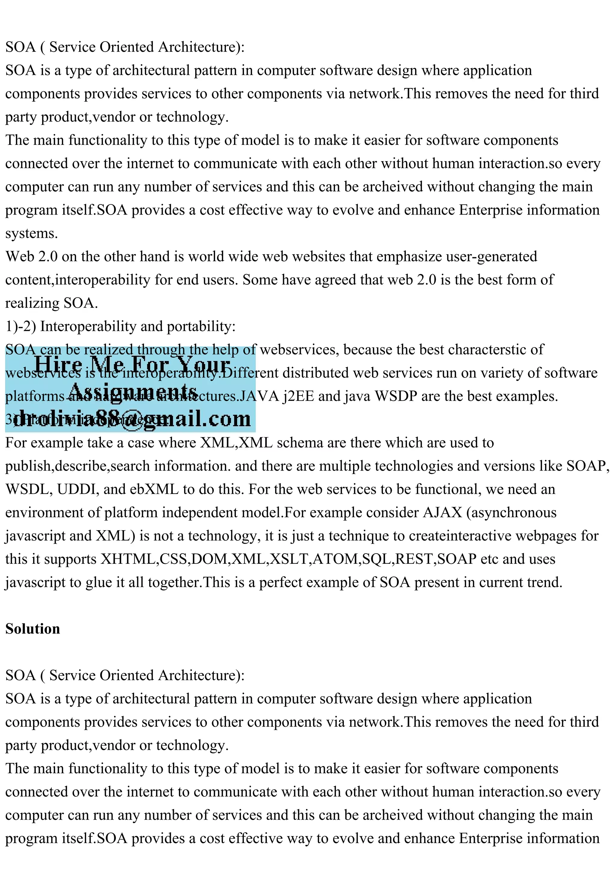 Soa Service Oriented Architecturesoa Is A Type Of Architecturapdf