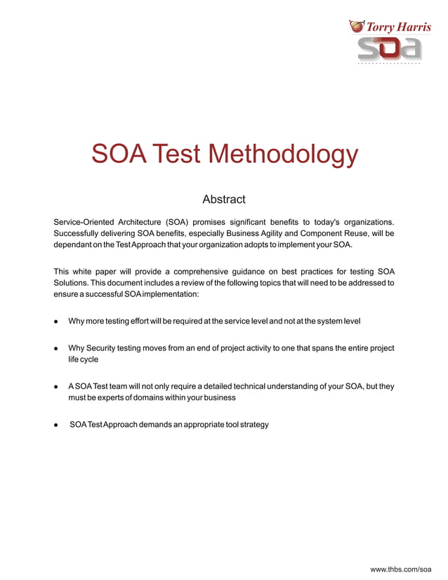 Soa Test Methodology | PDF