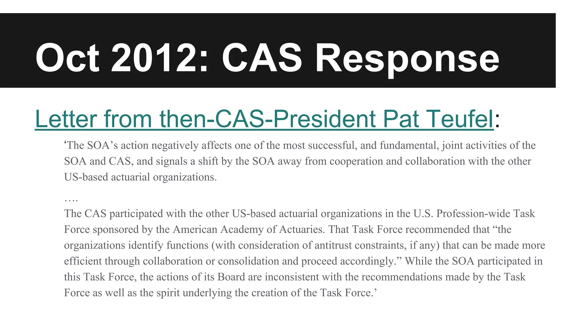 SOA vs CAS and AAA Timeline | PDF