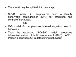 Introduction to SOBC Models Of Organization Behaviour | PPT