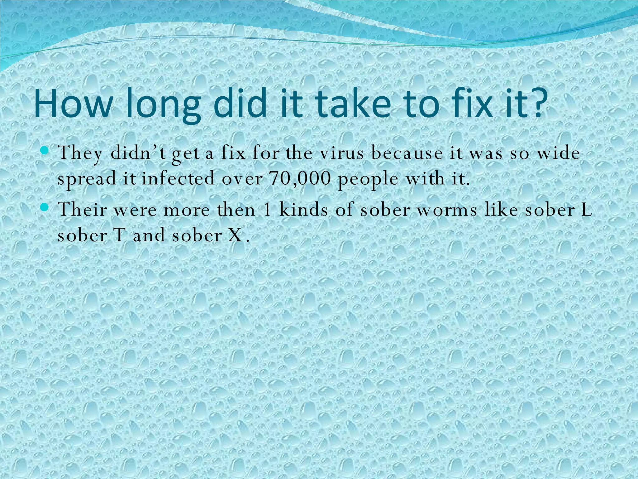 Sober Worm Presentation | PPT