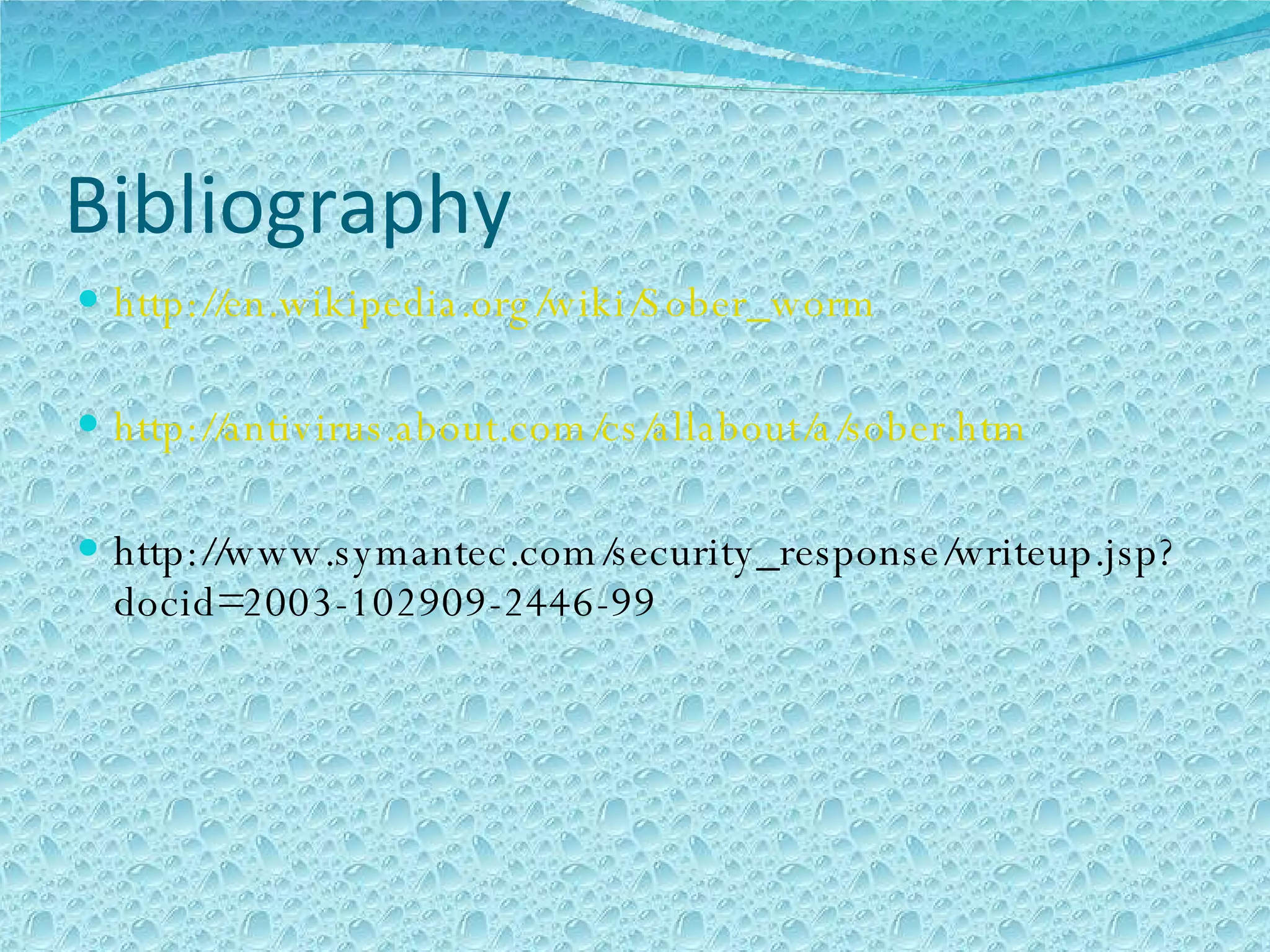 Sober Worm Presentation | PPT