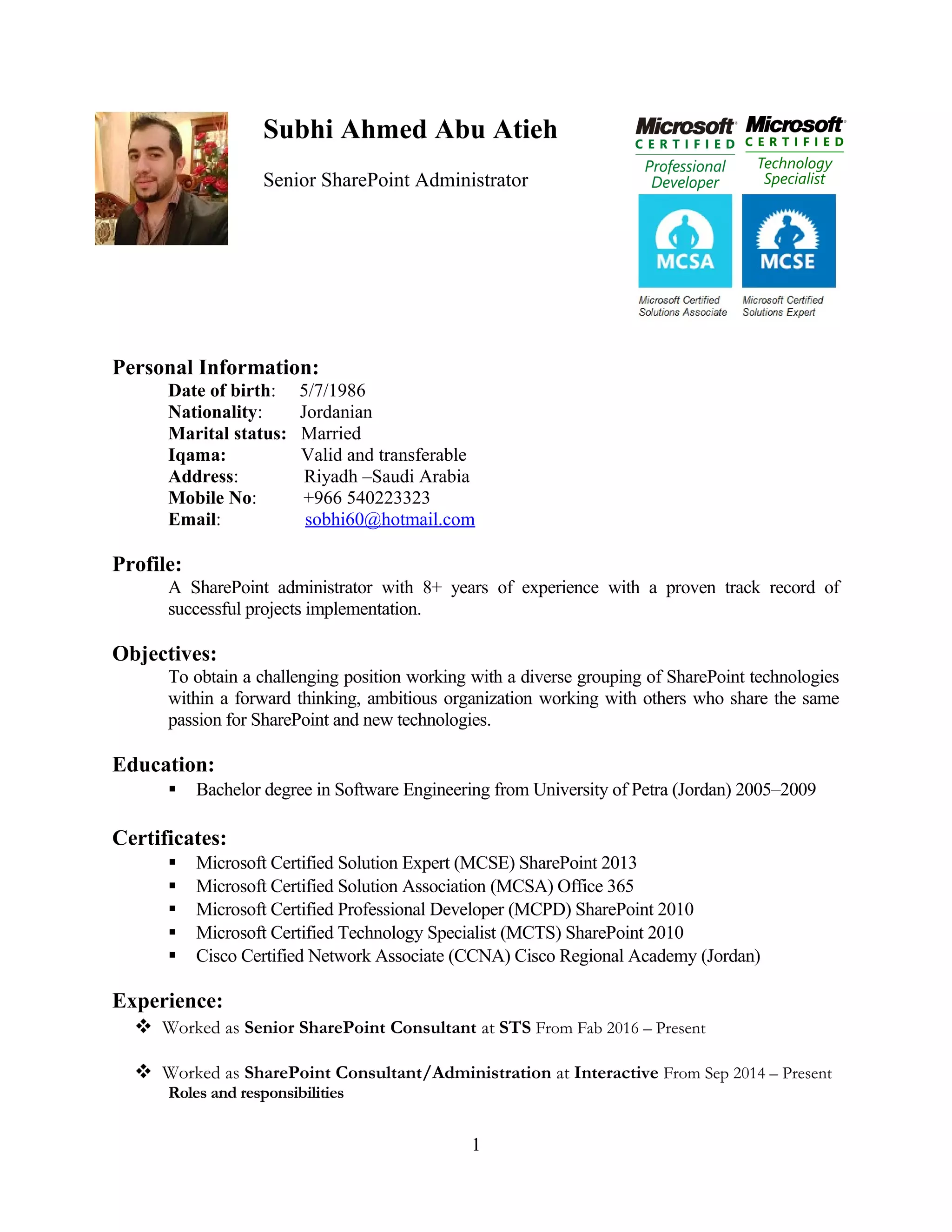Sobhi Abu Atieh CV | DOC