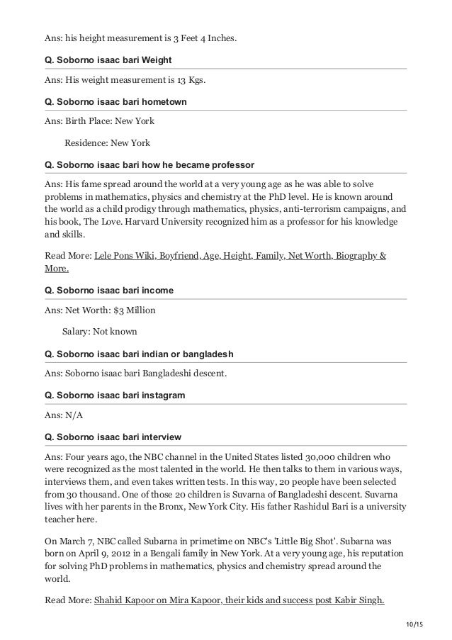 Soborno isaac bari wiki education age height family iq level biography ...