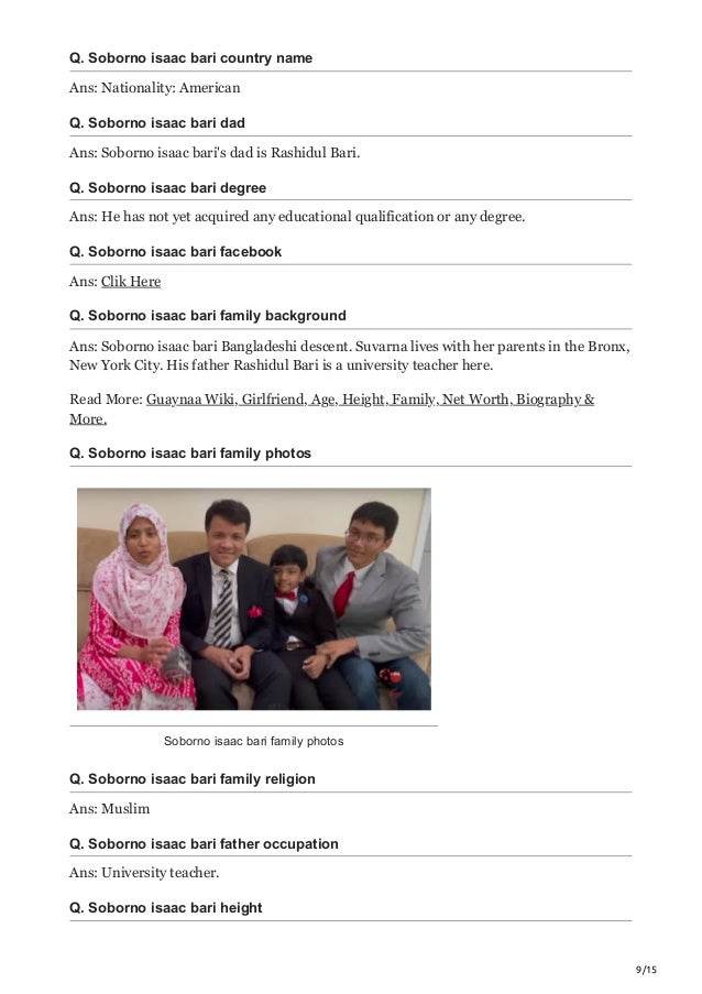 Soborno isaac bari wiki education age height family iq level biography photos amp more | PDF
