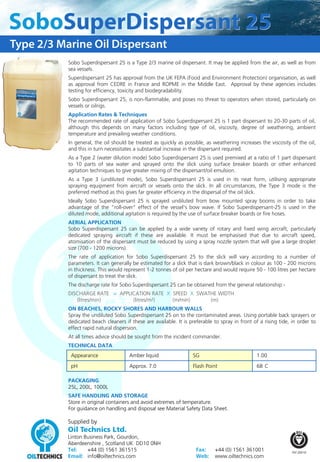 "Sobo Super Dispersant..only from Oil Technics" | PDF