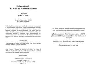 libro sobrenatural William Marrion Branham | PDF