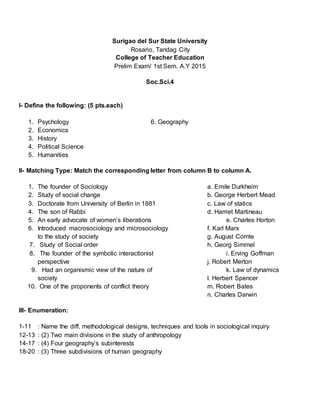 Test Soc. Sci. 4 | DOCX