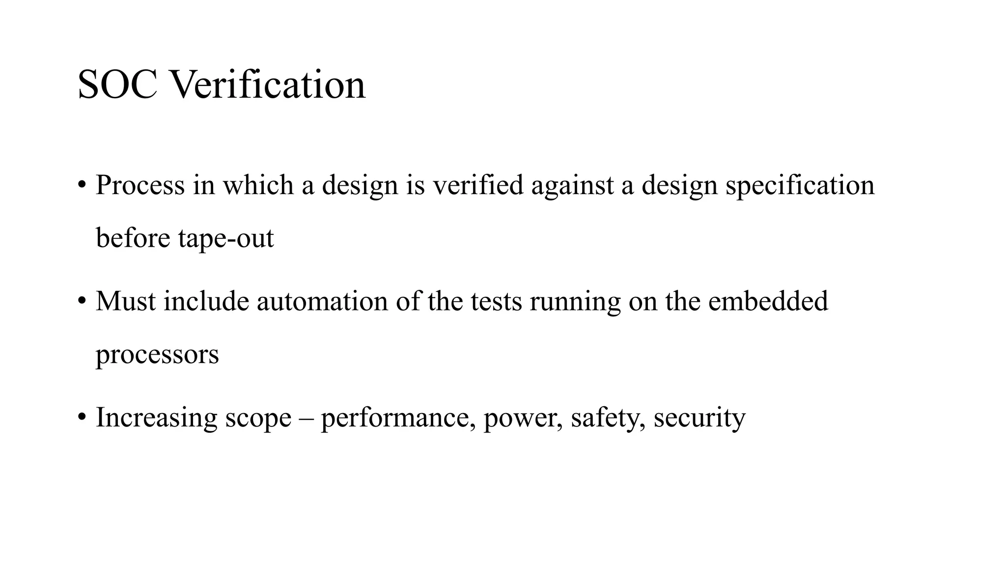 System On Chip (SOC) Verification Overview | PPTX