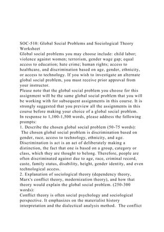 SOC-510 Global Social Problems and Sociological Theory Worksh.docx