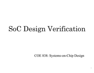 SoC Design Verification - What is SOC Verification | PDF