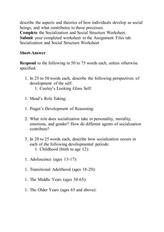 SOC 100 Social Responsibility - snaptutorial.com