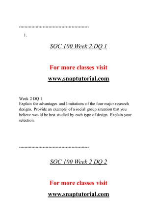 SOC 100 Social Responsibility - snaptutorial.com